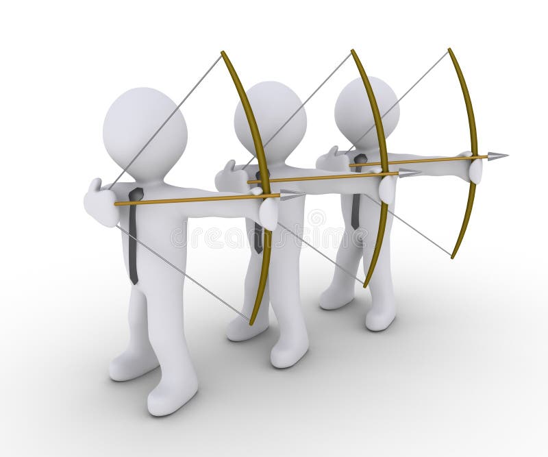 Three Businessmen Aiming at Same Target Stock Illustration ...