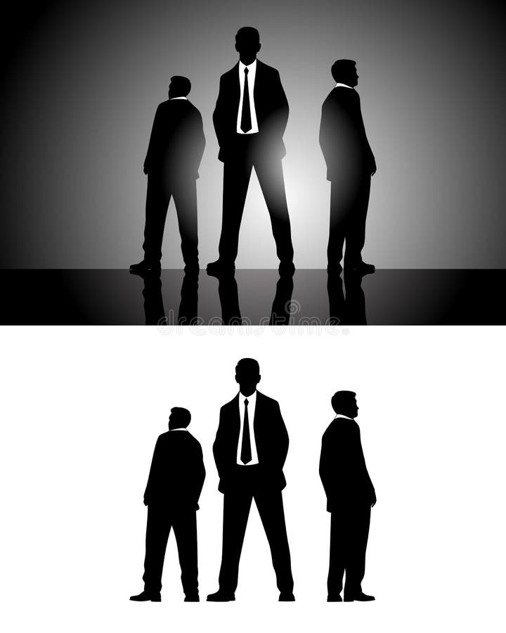 Silhouettes of businessmen stock vector. Illustration of silhouette ...