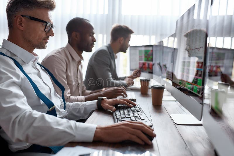 Put the Extra Money for the More Money. Three Businessmen Sitting at ...