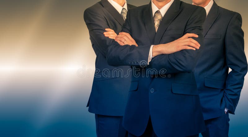 Three Businessmen in Suits. Business Concept Leader Stock Photo - Image ...