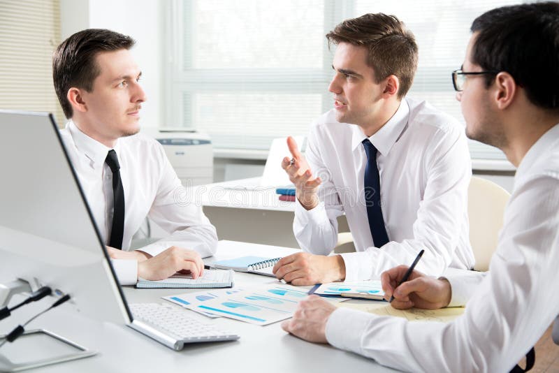 Businessmen Working in an Office Stock Image - Image of handsome ...