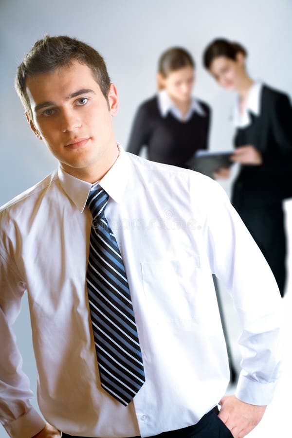 Three business people stock image. Image of happy, group - 3171211