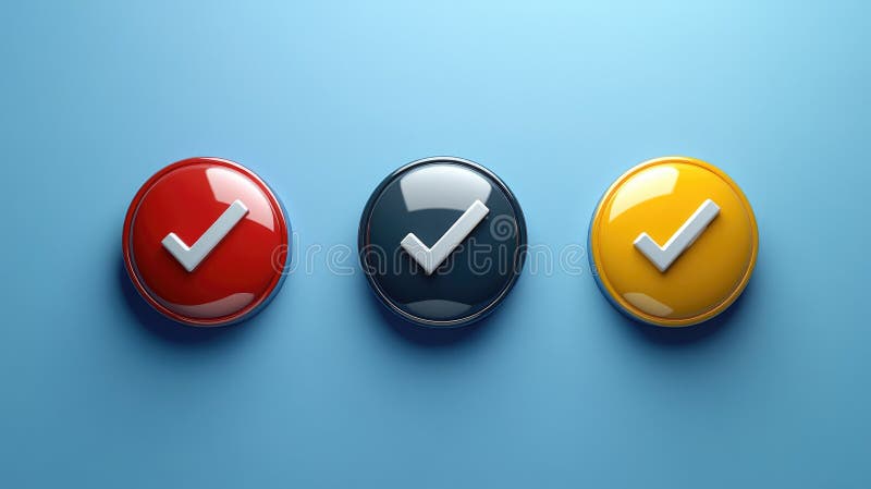 Checked Buttons with Tick Marks Stock Illustration - Illustration of ...