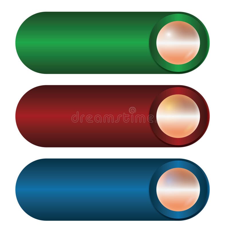Three buttons stock vector. Illustration of icon, design - 33985682
