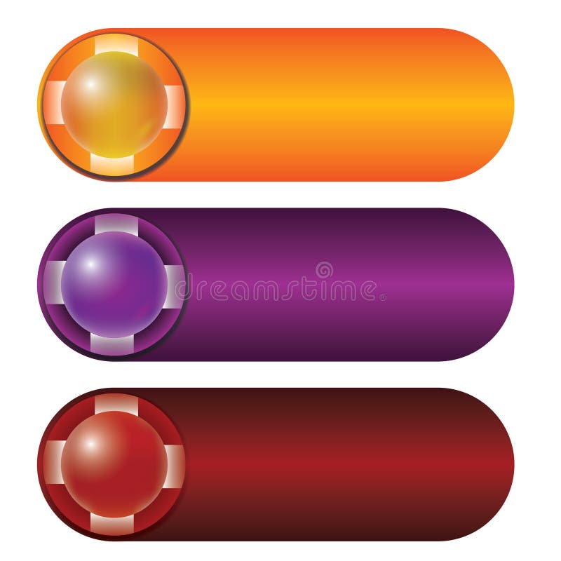 Three buttons stock vector. Illustration of label, icon - 33792881