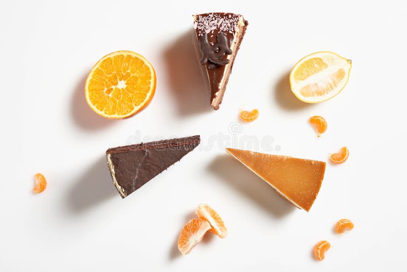 Three Cake Slices for Dessert Stock Image - Image of delicious, view ...