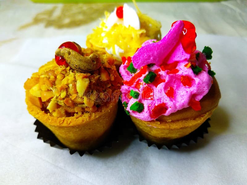 Three Cakes of Various Colors Stock Image - Image of fruit, sweetness ...