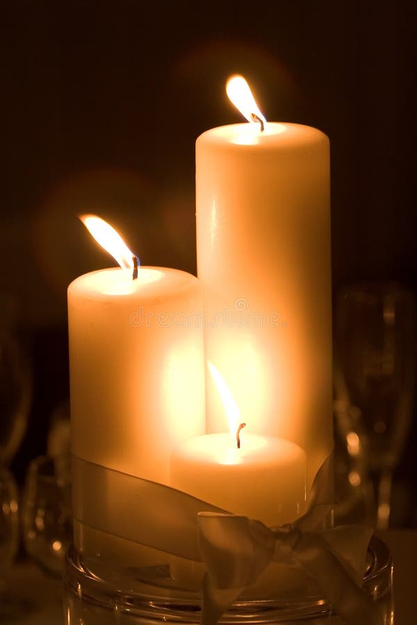 Three candles stock image. Image of relaxing, fire, white - 1721875