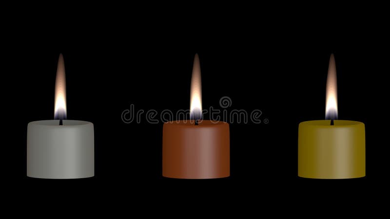 Three candles stock illustration. Illustration of relaxation - 19464956