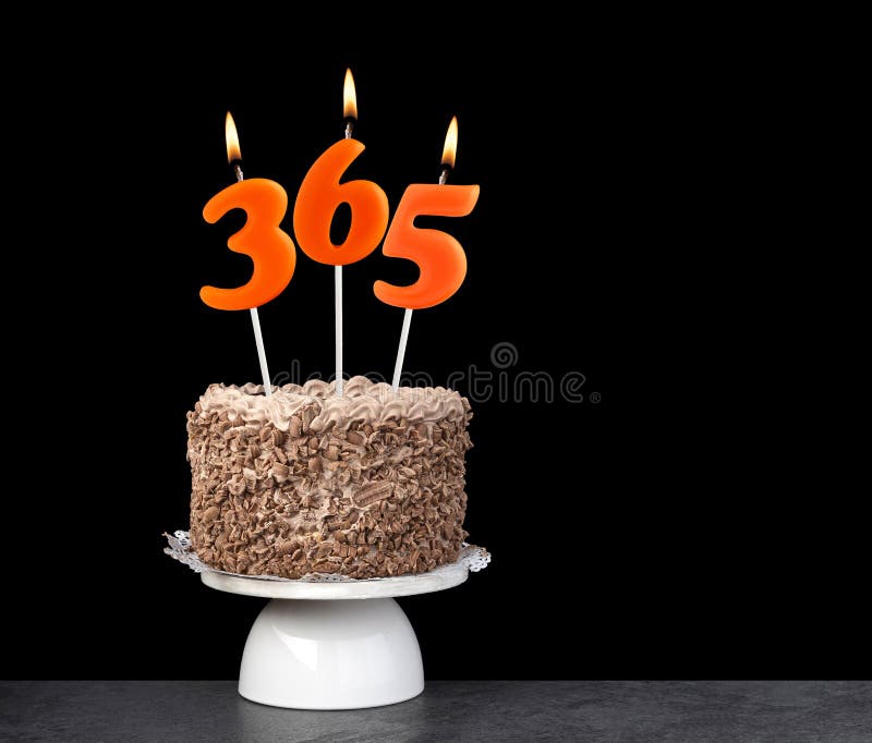 Three Candles Forming the Number 365 - Black Background Stock ...
