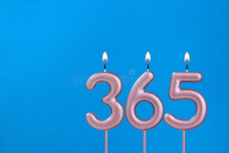 Number 365 Form Candles Blue Background Stock Photos - Free & Royalty ...