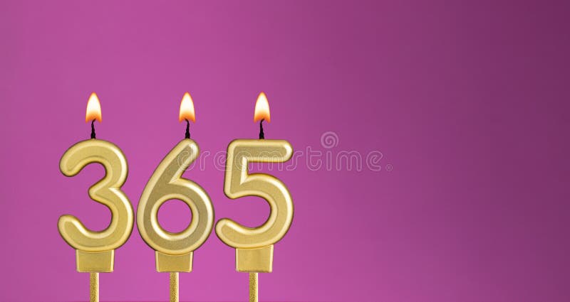 Number 365 Form Candles Violet Background Stock Photos - Free & Royalty ...