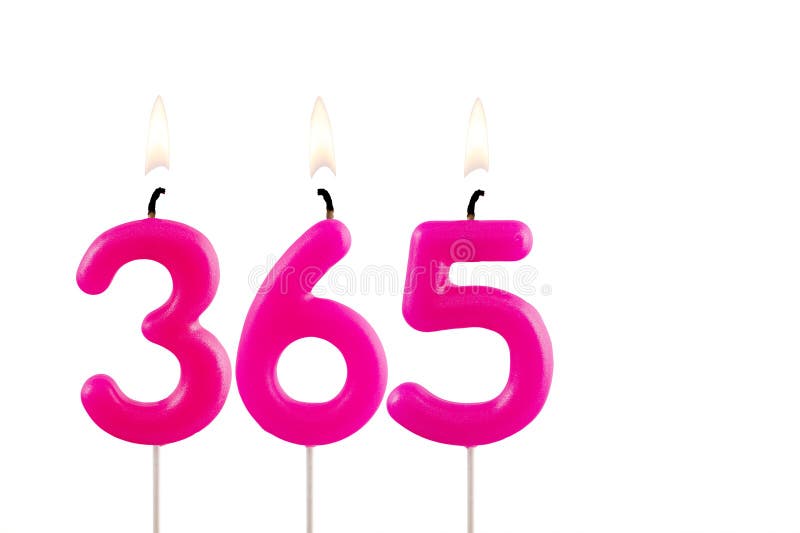 Three Candles Forming Number 365 White Background Stock Photos - Free ...