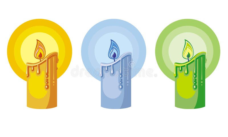 Three candles stock vector. Illustration of three, christmas - 43709580