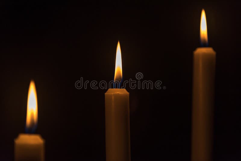 Three candles light stock image. Image of romance, candle - 183107981