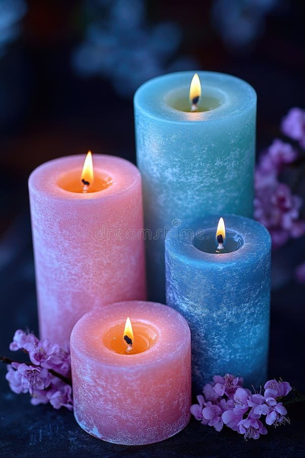 Three Candles Placed Side by Side on a Surface Stock Photo - Image of ...