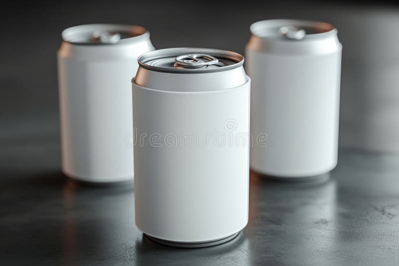 Three Cans of Soda Sitting on a Table Stock Photo - Image of table ...