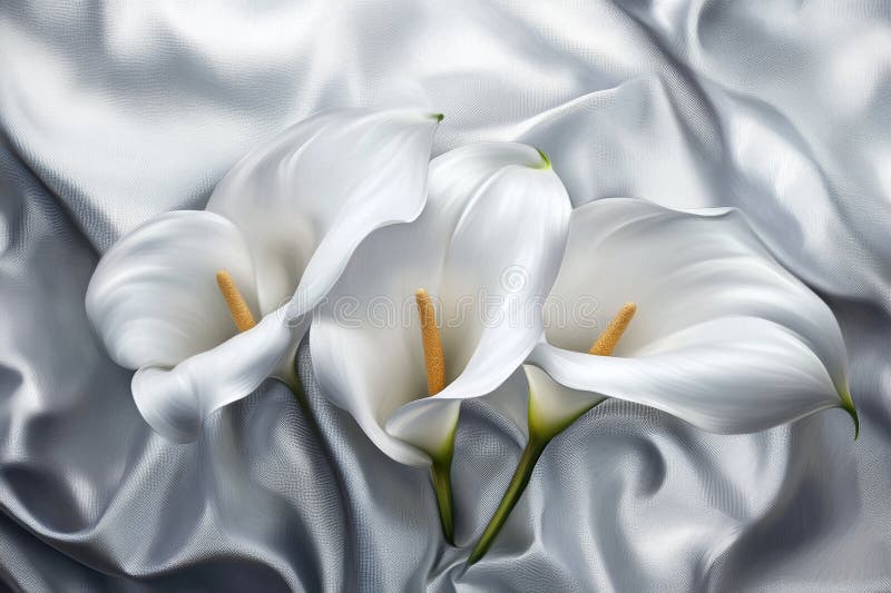 The Three Canvases on a Concrete Wall Display Prominent Stucco Moldings ...