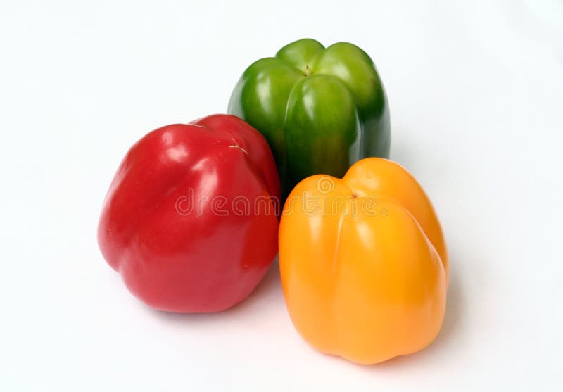 Three Capsicum stock photo. Image of garnishing, yellow - 346220