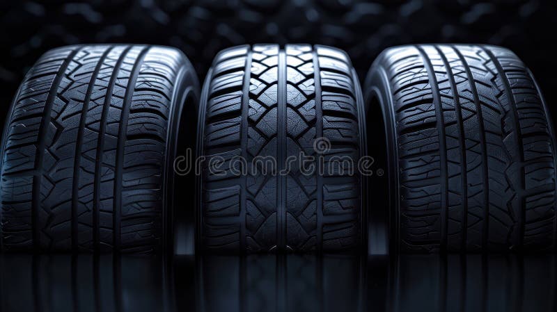The Three Car Tires.AI Generated Image Stock Image - Image of uniform ...