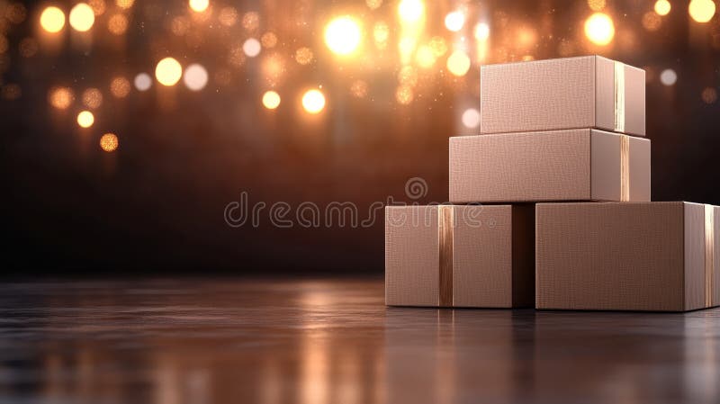 Three Cardboard Boxes Stacked Vertically, a Practical Packaging ...