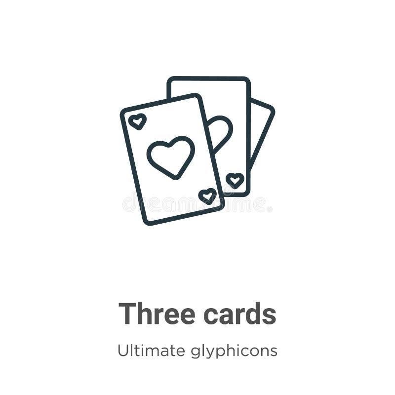 Three Cards Icon in Filled, Thin Line, Outline and Stroke Style. Vector ...