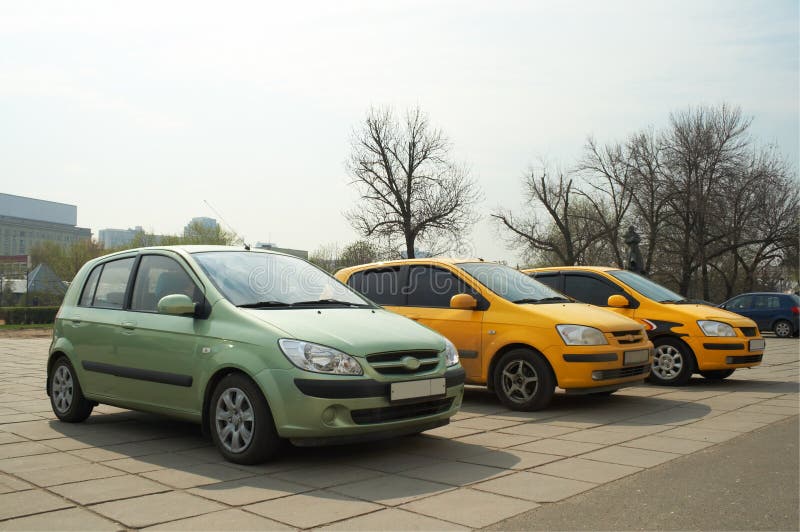 Three cars in a row stock photo. Image of drive, industry - 4876784