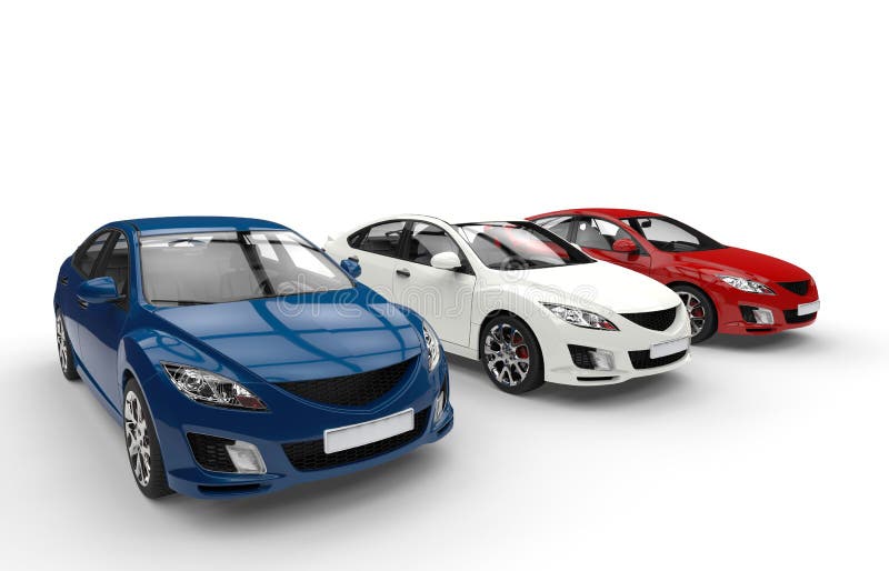 Three Cars Showroom stock illustration. Illustration of mazda - 59005892