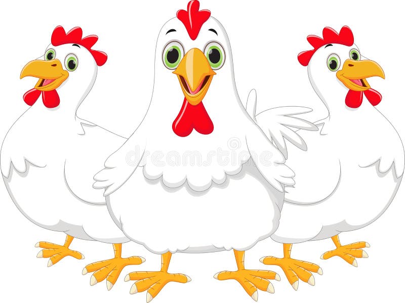 Three cartoon hen stock vector. Illustration of brood - 72176130