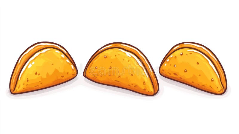 Three cartoon tacos stock image. Image of simple, foodstuff - 388478431