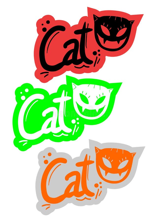 Three cats stock vector. Illustration of original, sticker - 248294285