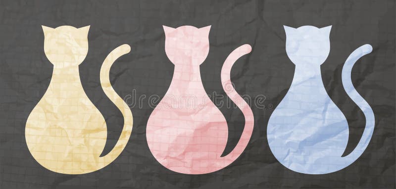 Three cats stock vector. Illustration of autumn, artistic - 42711240