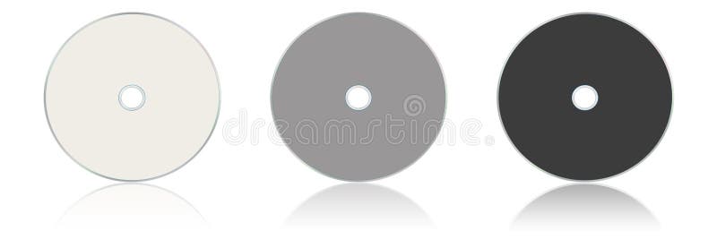Three CD or DVD Blank Template White, Grey and Black for Presentation ...
