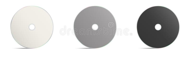 Three CD or DVD Blank Template White, Grey and Black for Presentation ...