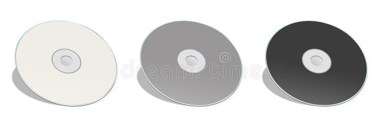 Three CD or DVD Blank Template White, Grey and Black for Presentation ...