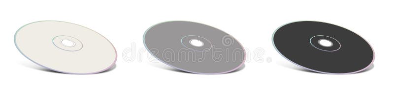 Three CD or DVD Blank Template White, Grey and Black for Presentation ...