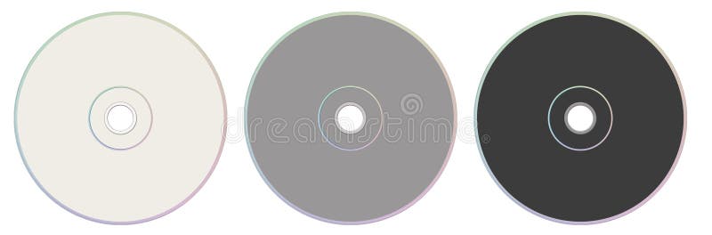 Three CD or DVD Blank Template White, Grey and Black for Presentation ...
