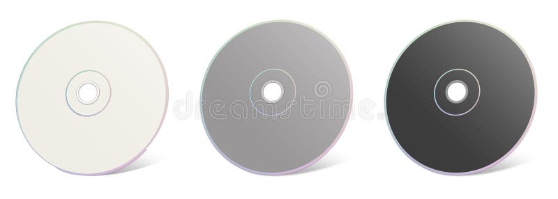Three CD or DVD Blank Template White, Grey and Black for Presentation ...