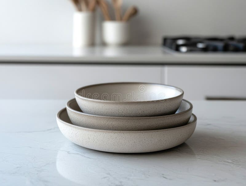 Counter with three bowls stock photo. Image of cooking - 375903142