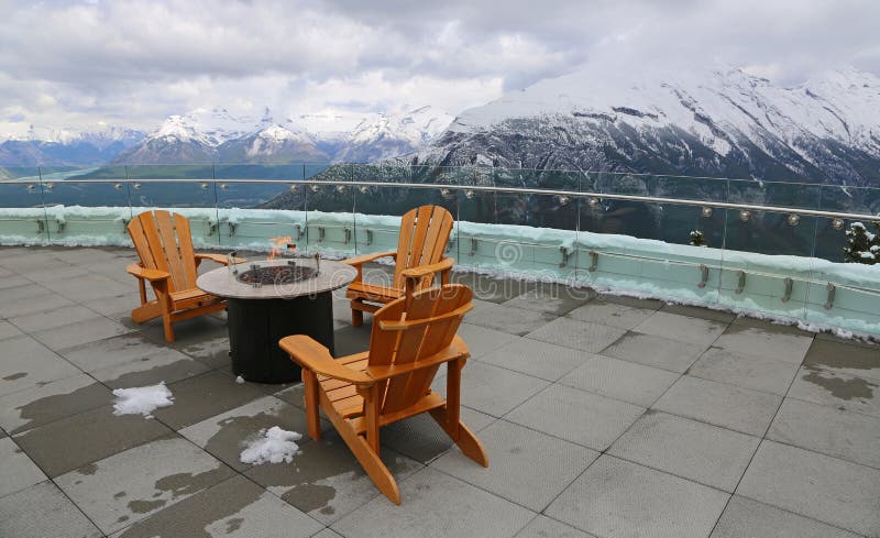 Three Chairs on Observation Deck Stock Photo - Image of national ...