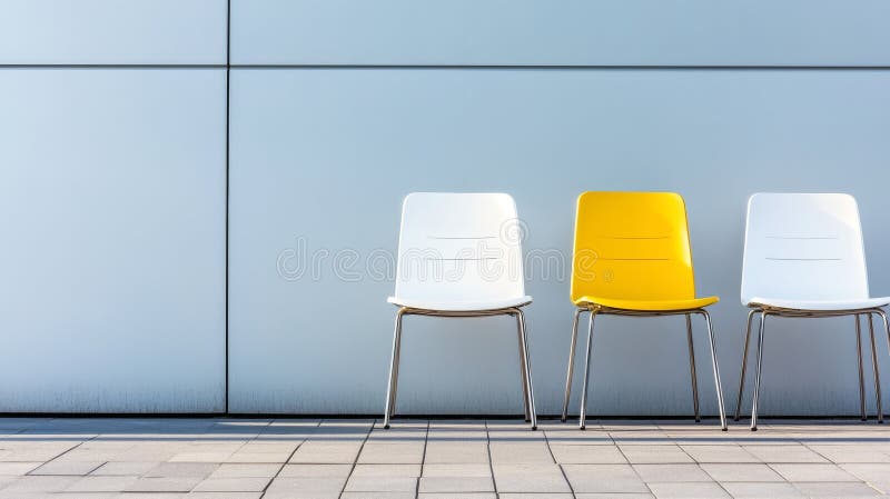 Three Chairs Yellow Vs White Minimalist Concept,Chair,Color,Modern ...