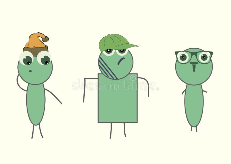 Three characters stock vector. Illustration of caricature - 49399777