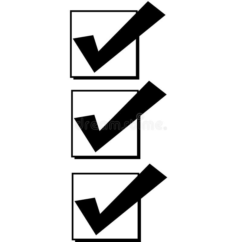 Checkmarks with Boxes stock illustration. Illustration of illustrated ...