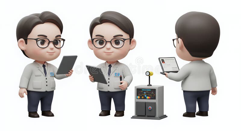 Playful 3D Render of Chibi Korean Aerospace Engineer with Gadgets ...