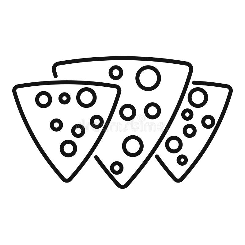 Three Cheese Slices Forming Triangle Shape Icon Line Style Stock Vector ...