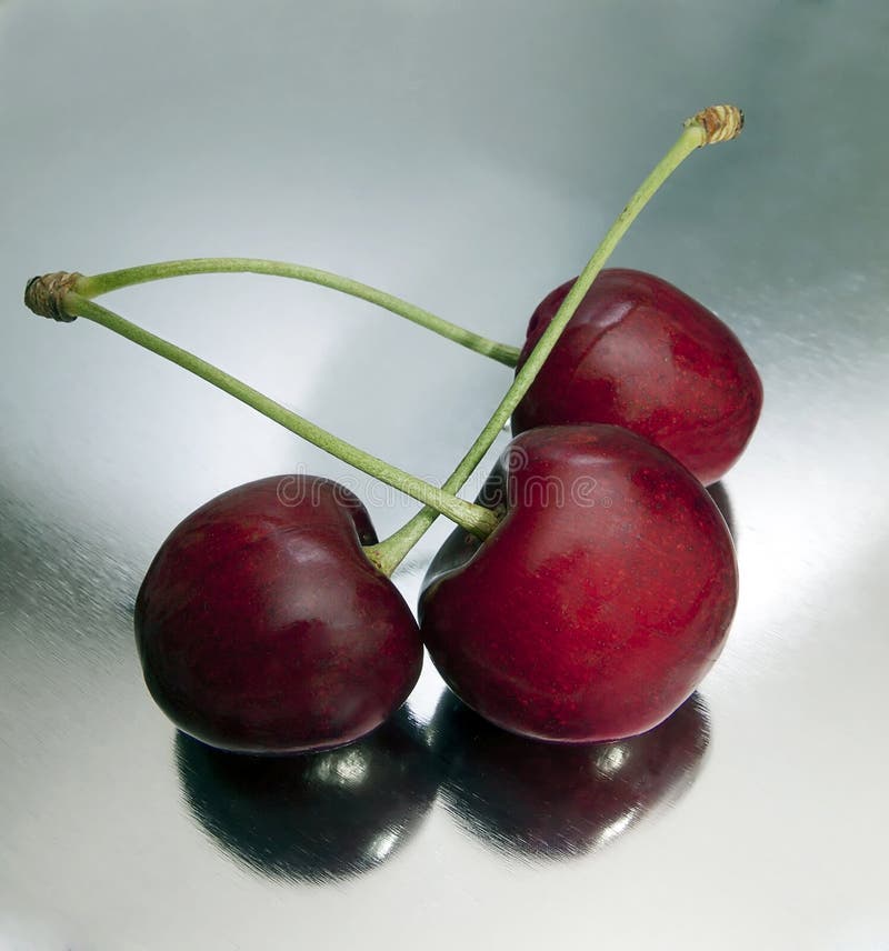 Three cherries stock image. Image of cherries, juice - 72991217