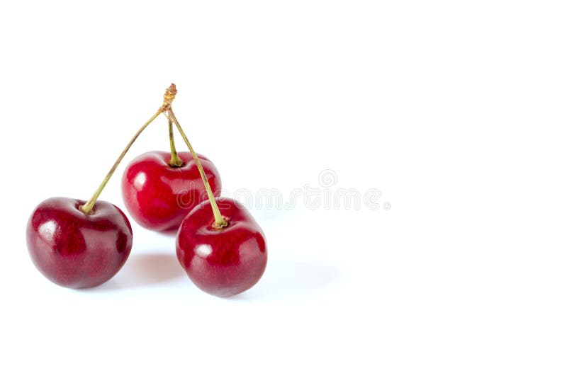 Three cherries stock image. Image of juice, healthy - 119492111