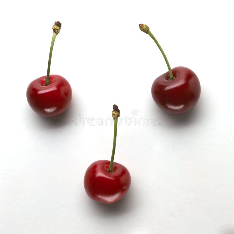 Three cherry stock image. Image of green, food, vegetable - 25182529