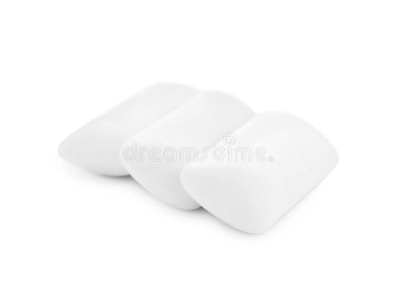 Three Chewing Gum Pieces on White Background Stock Image - Image of ...