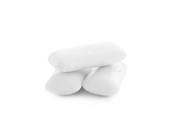 Three Chewing Gum Pieces on White Background Stock Photo - Image of ...